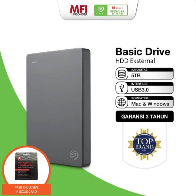 Jual Seagate Basic Portable HDD / Hardisk Eksternal 5TB USB3.0 | Shopee Indonesia