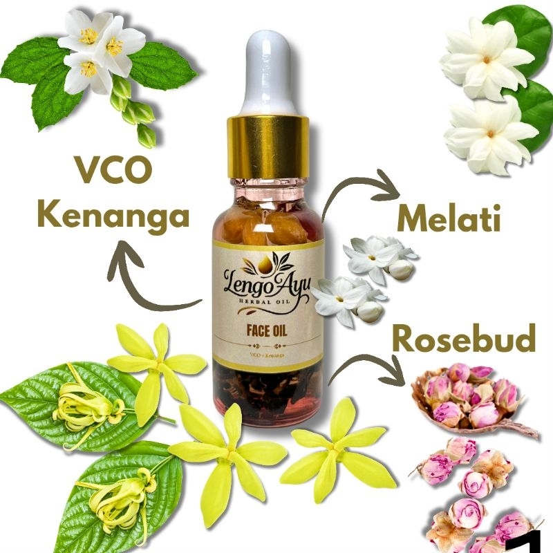 Jual Face Oil VCO Kenanga Dengan Infused Mawar Melati 50ml dan 20ml | Shopee Indonesia