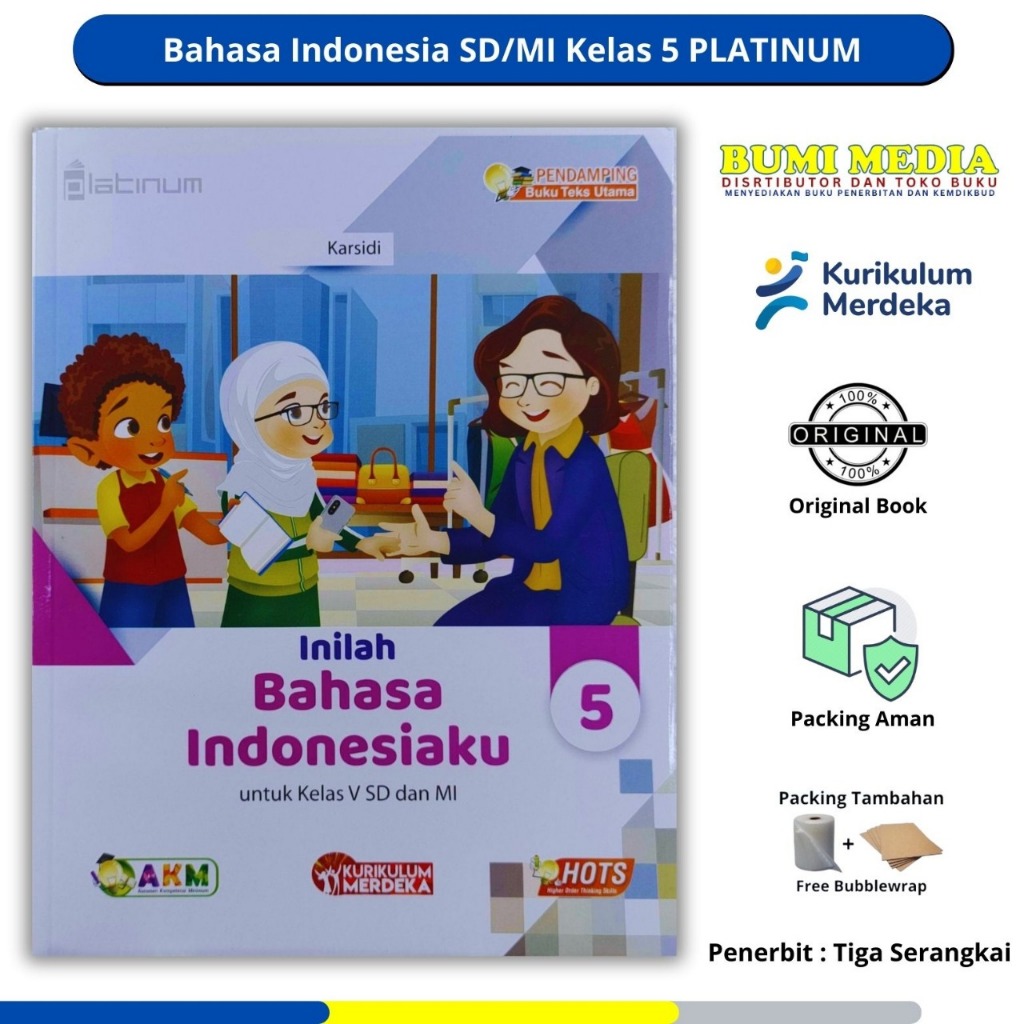 Jual Buku Bahasa Indonesia Revis1 SD/MI Kelas 5 Tiga Serangkai PLATINUM Kurikulum Merdeka ...