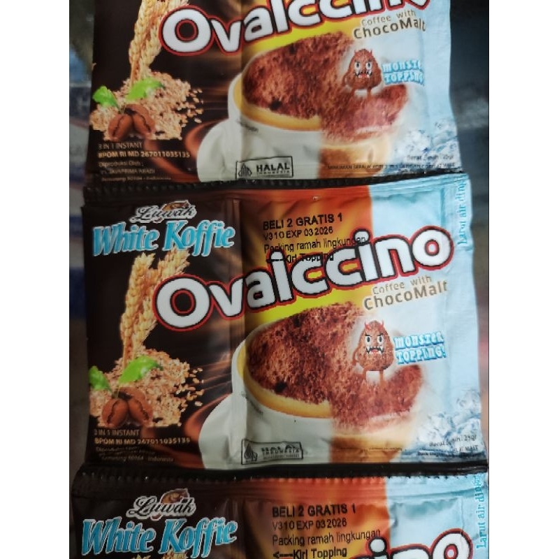 Jual Ovalccino Chocomalt Coffe With Sachet ( Topping Monster) | Shopee ...