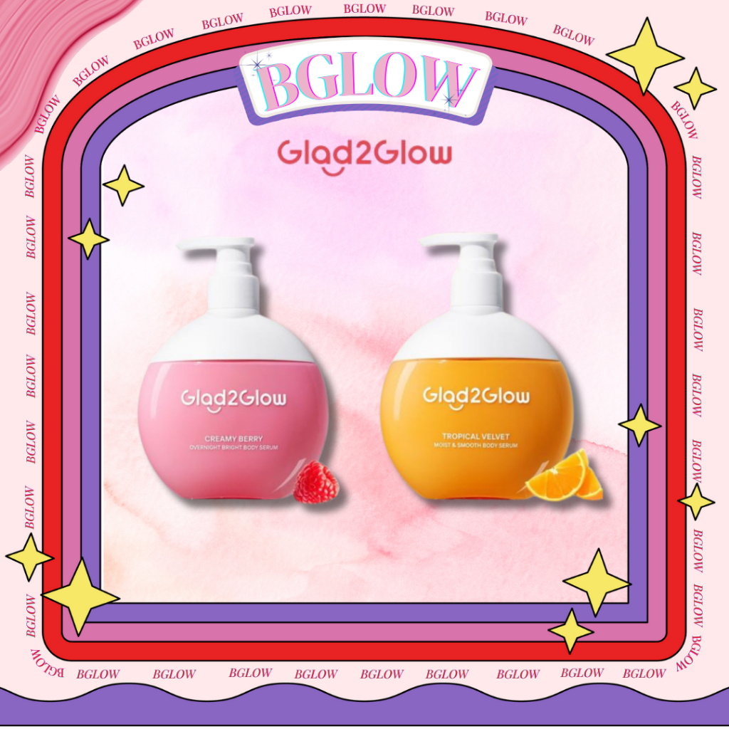 Jual GLAD2GLOW BODY SERUM 300ML Creamy Berry Overnight Bright Hand Body ...