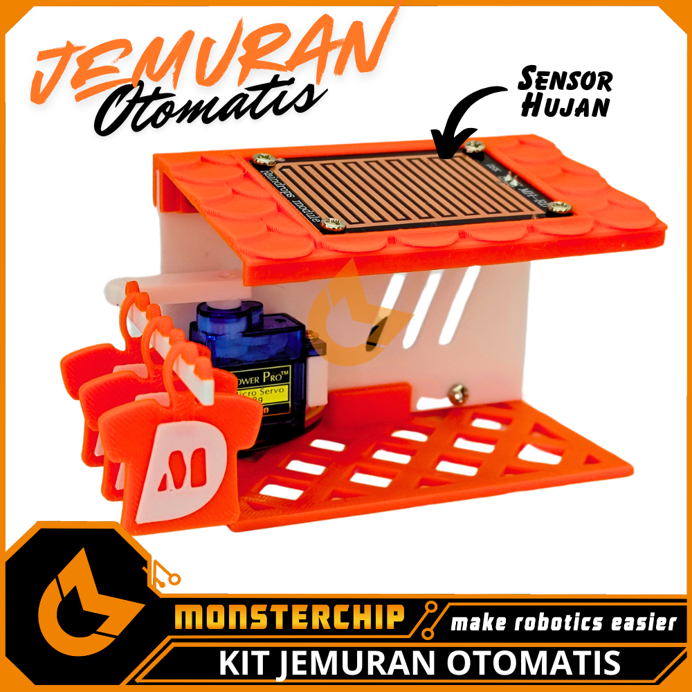 Jual KIT Jemuran Otomatis ARDUINO menggunakan Servo & Raindrop Sensor ...