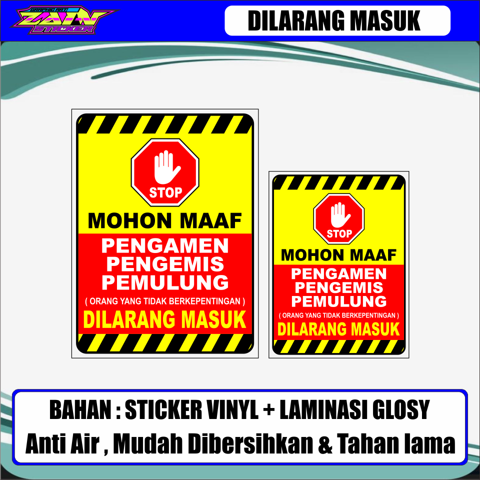 Jual STICKER PENGAMEN,PENGEMIS,PEMULUNG DILARANG MASUK | Shopee Indonesia