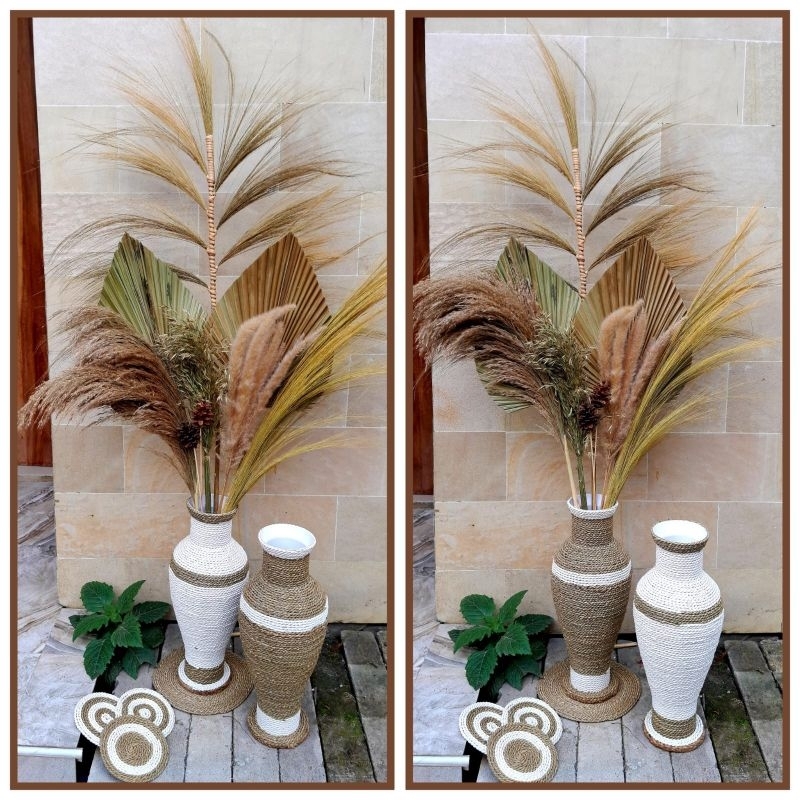 Jual Paket Lengkap Aesthetic/ Bunga Kering dan Vas Guci Ukuran 50cm ...