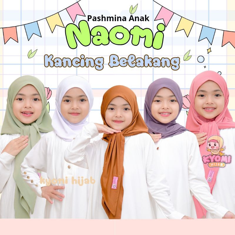 Jual kyomi hijab pastan anak pahmina naomi jilbab kancing belakang ...
