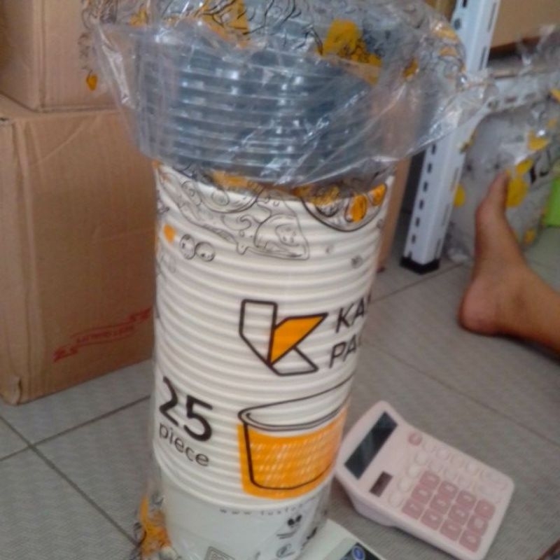 Jual paper bowl 800ml mangkok bakso / mangkok junk food | Shopee Indonesia