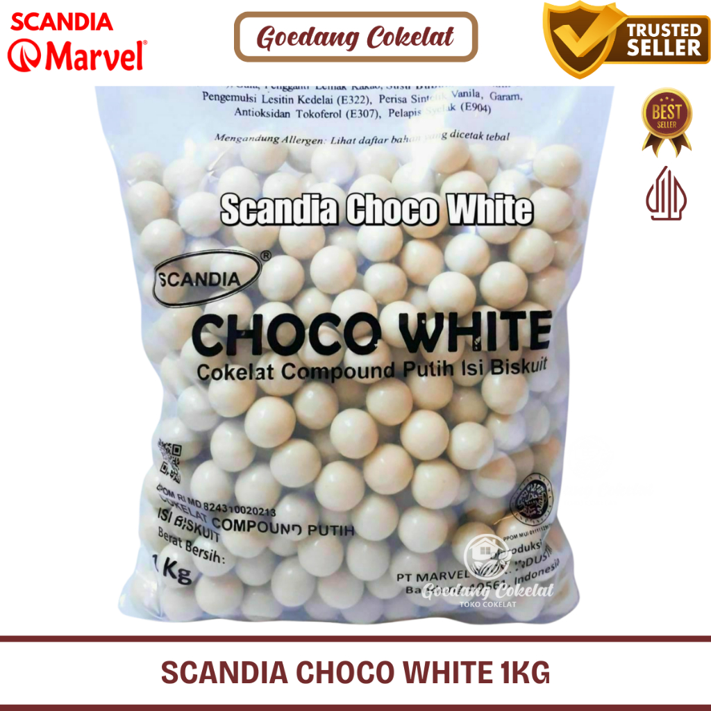 Jual Coklat Scandia Choco White 1Kg Coklat Compound Putih Isi Biskuit ...