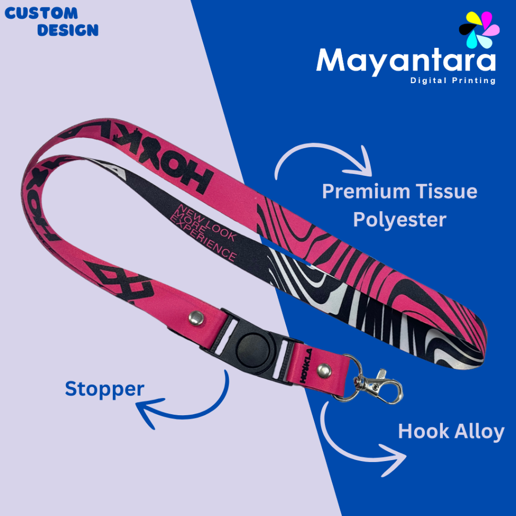 Jual Lanyard Custom Bisa Satuan Cetak 2 Sisi Bahan Tali Tissue Premium ...