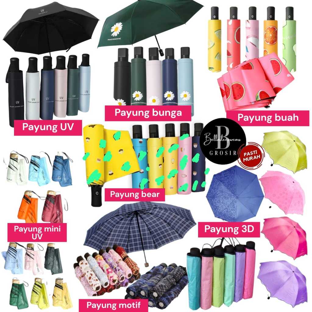 Jual BELLA | VIRAL PAYUNG LIPAT 3D BUAH BEAR ANTI UV KOREAN VIRAL STYLE ...