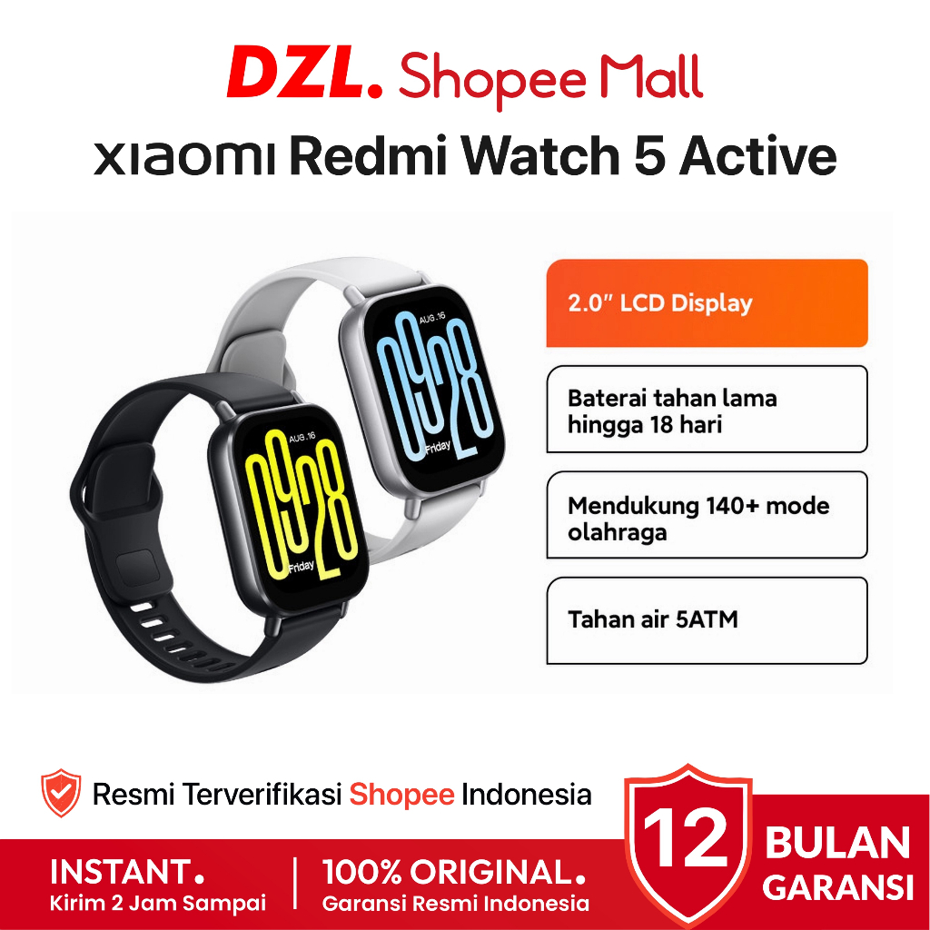 Jual DZL - Smartwatch XIAOMI Redmi Watch 5 Active Original Resmi ...