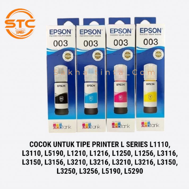 Jual TINTA EPSON 003 ORIGINAL VARIAN BLACK AND COLOR FOR PRINTER L ...