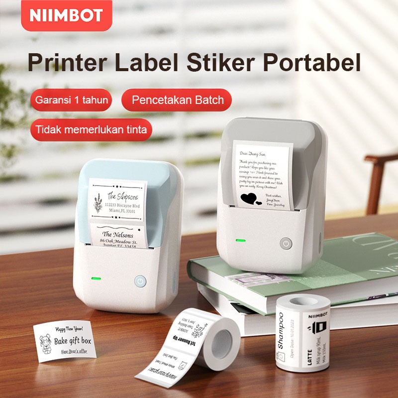 Jual NIIMBOT B1 Label Printer Portabel Bluetooth Label Pembuat Label ...