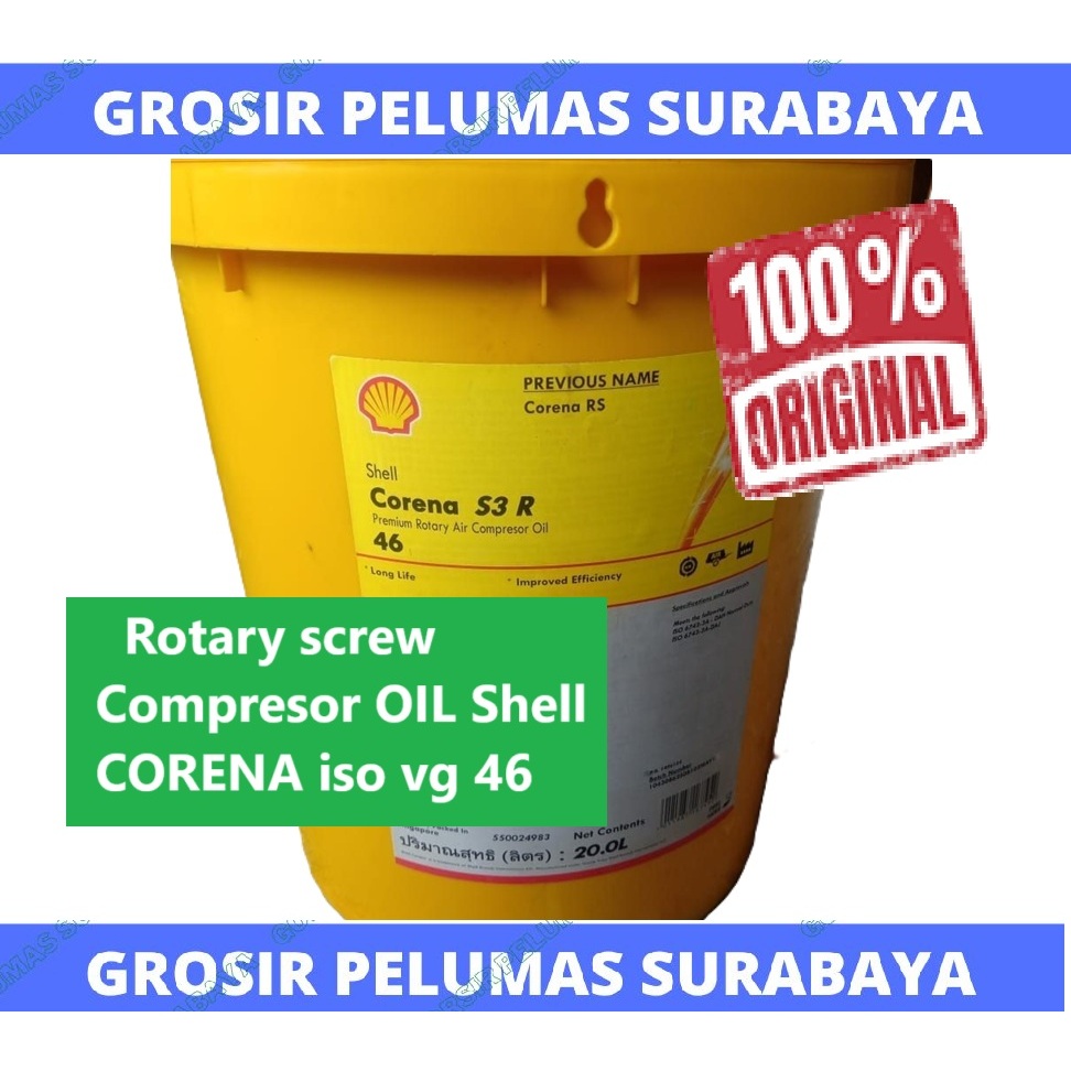 Jual ORIGINAL Oli Kompresor udara Air Compressor screw rotary oil Shell ...