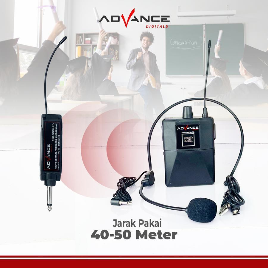 Jual Advance Mic-500 LED Mic Bando Wireless Mic Clip On / Microphone Eksternal Wireless mic ...