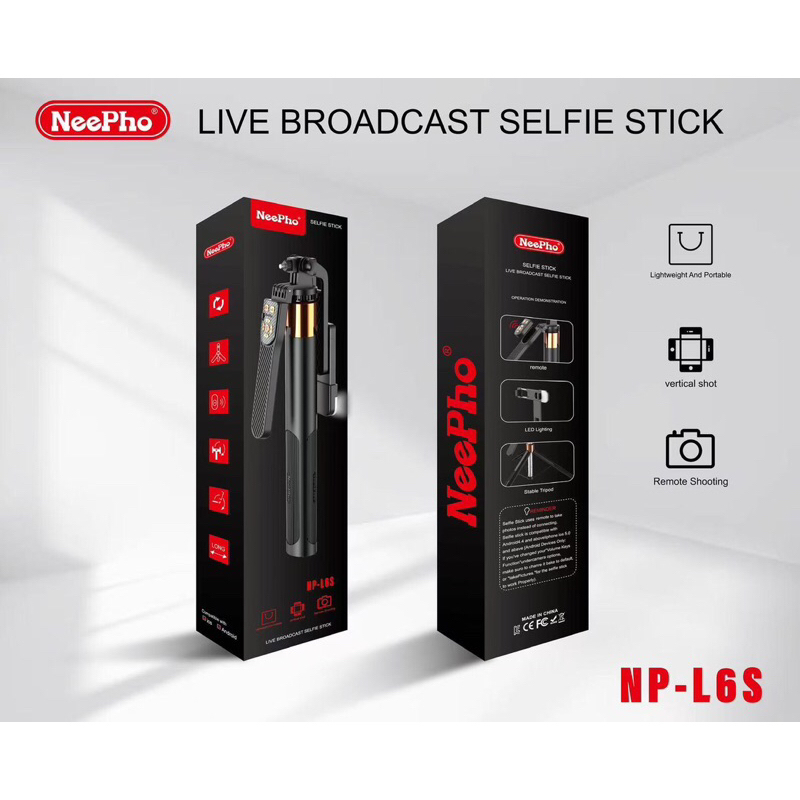 Jual NP-L6s Neepho Tripod Monopod Selfie Stick 170cm With Remote ...