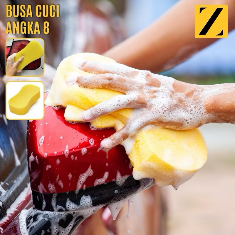 Jual Sponge Busa Cuci Mobil Motor Piring Kuning 8 Busa Foam Wash Tebal ...
