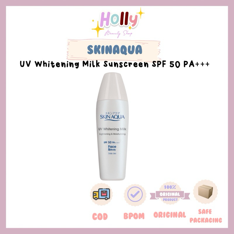 Jual SKINAQUA UV Whitening Milk Sunscreen SPF 50 PA++++ (tutup putih ...