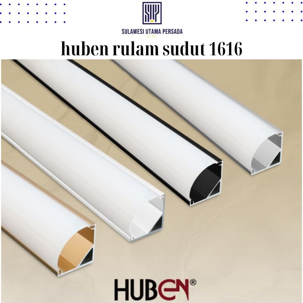 Jual Huben Rulam 1616 Rumah Lampu Led Strip Sudut Aluminium List Rail ...