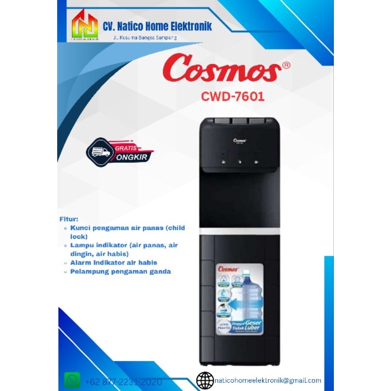 Jual Dispenser Galon Bawah COSMOS CWD-7601 Air Normal,Panas,Dingin ...