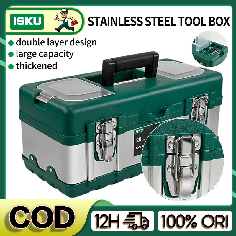 Jual UMA710 ISKU Tool Box Besar 17/18/20 Inch Stainless Steel Kotak Perkakas Tahan Lama | Shopee ...