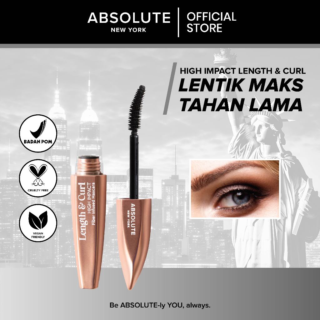 Jual Absolute New York Length & Curl High Impact Mascara | Shopee Indonesia