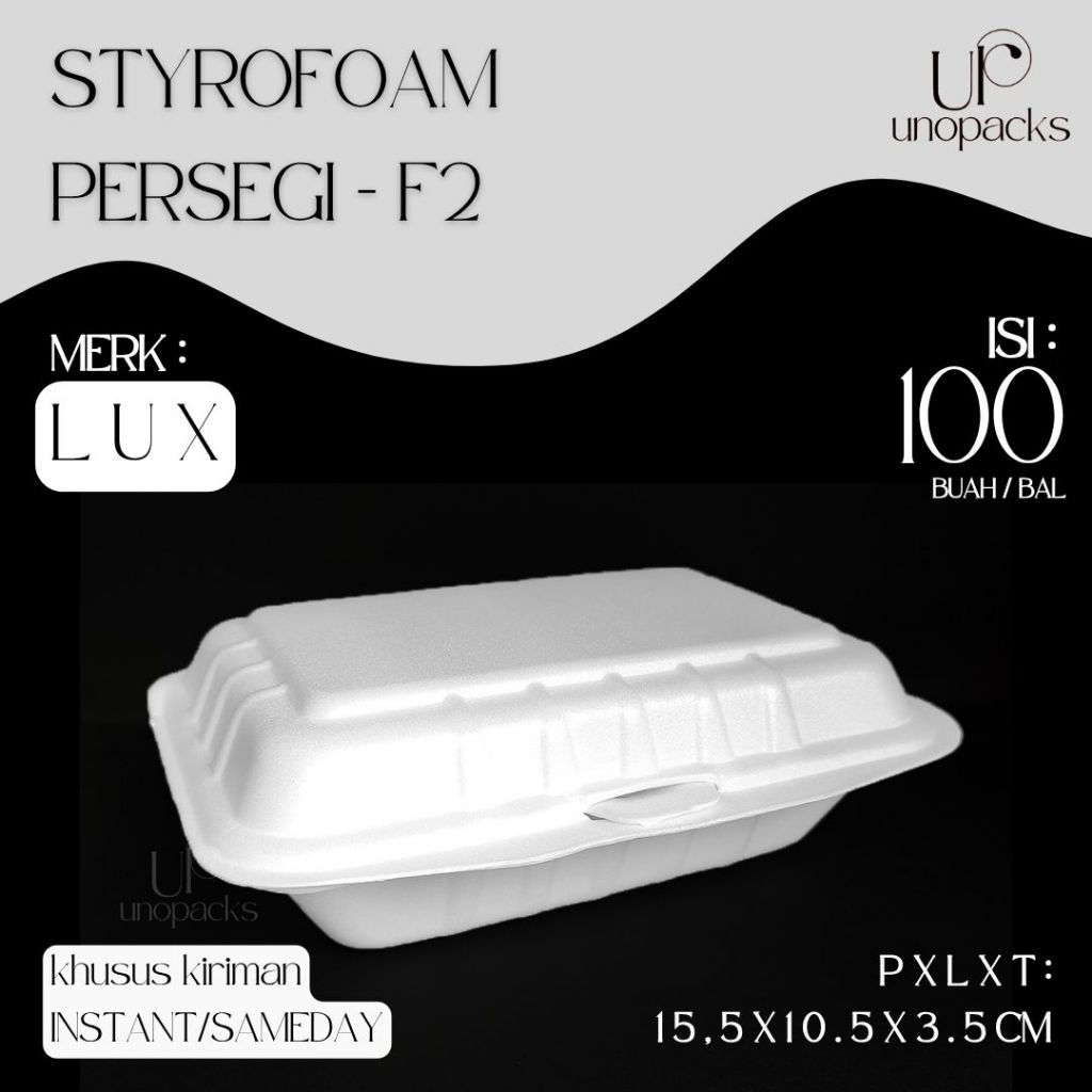 Jual STYROFOAM PERSEGI WADAH MAKANAN FOAM BUSA PUTIH LUX (100 PCS ...