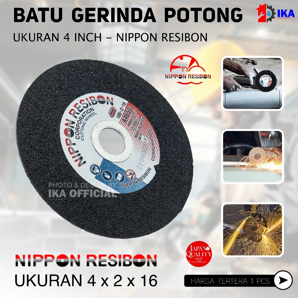 Jual HARGA TURUN Batu gerinda potong Nippon Resibon 4" x 2 Japan ...