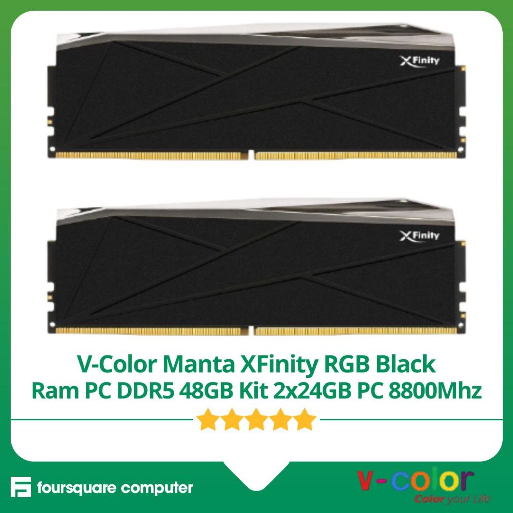 Jual V-Color Manta XFinity RGB Black Ram PC DDR5 48GB Kit 2x24GB PC ...