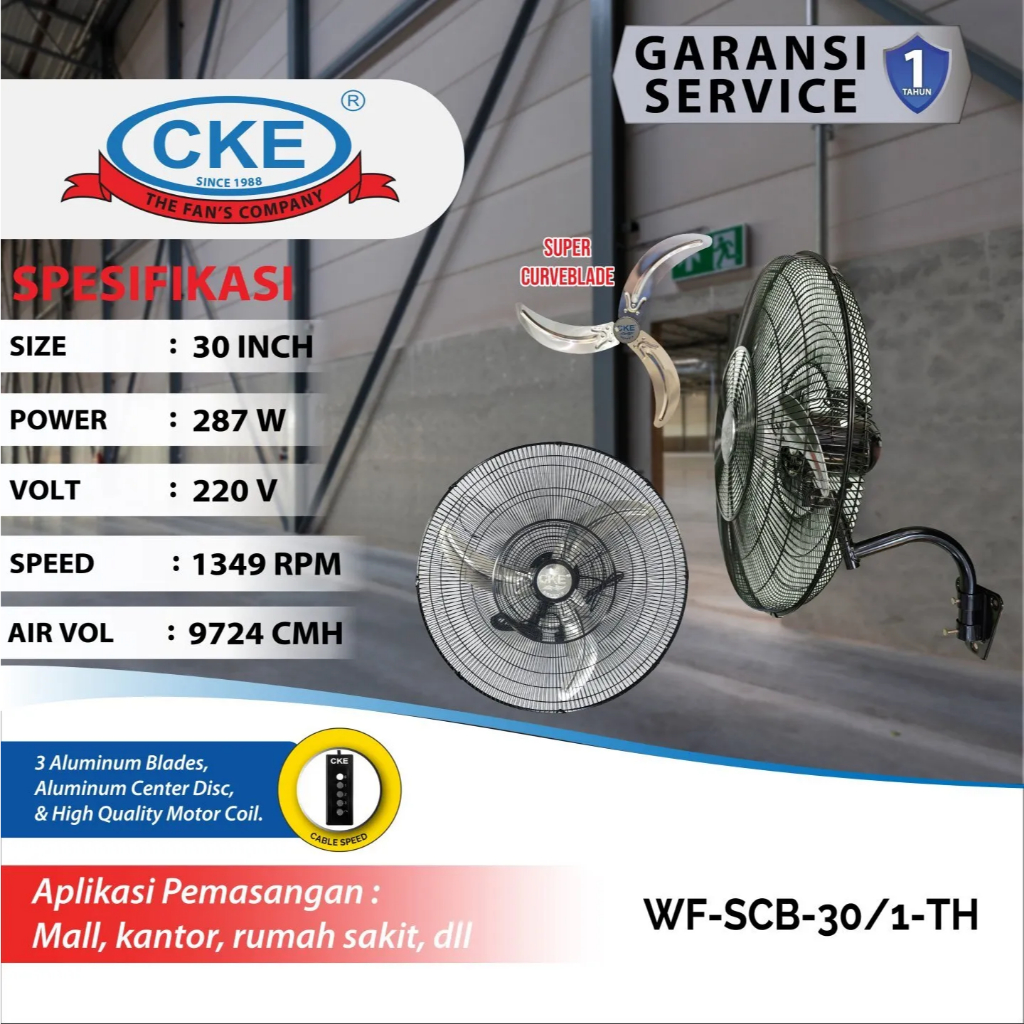 Jual CKE Wall Fan WF-SCB-30/1-TH 30 Inch 220 Volt Kipas Angin ...
