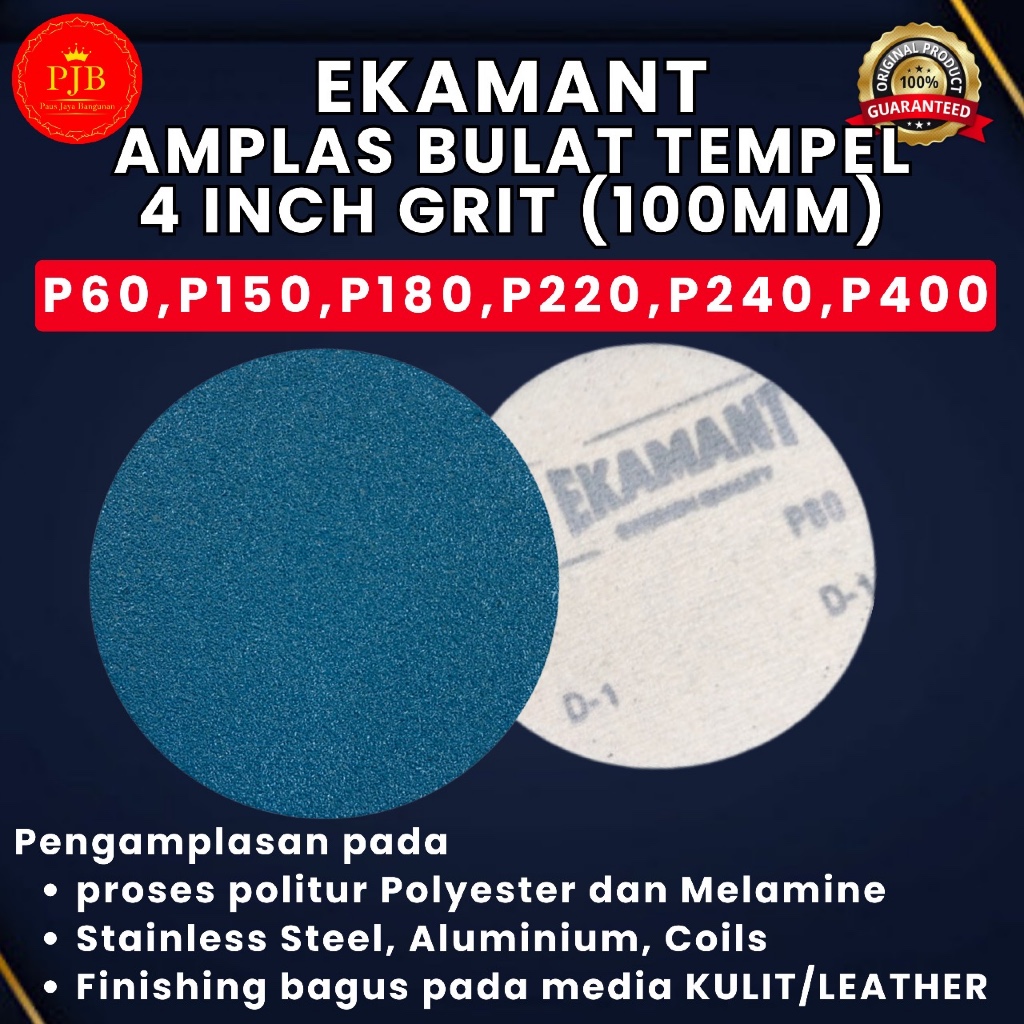 Jual MERDEKA SALE EKAMANT AMPLAS BULAT TEMPEL 4 INCH GRIT – HOOK AND ...