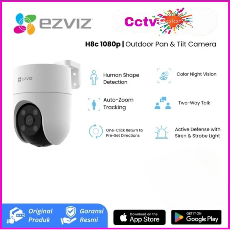 Jual Ezviz H8C 2MP 1080p Pan & tilt Outdoor WiFi camera Color night ...