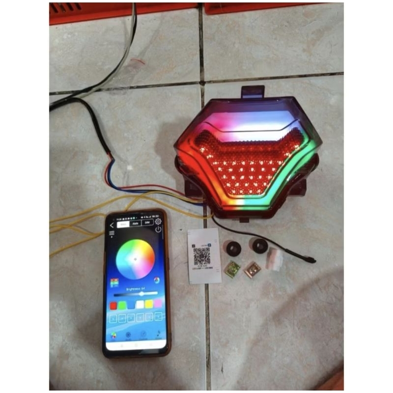 Jual Stoplamp Lampu Stop Led MX KING RGB APP LED Running 3 In 1 Plus Sen Lampu Stop Mx King MT25 ...