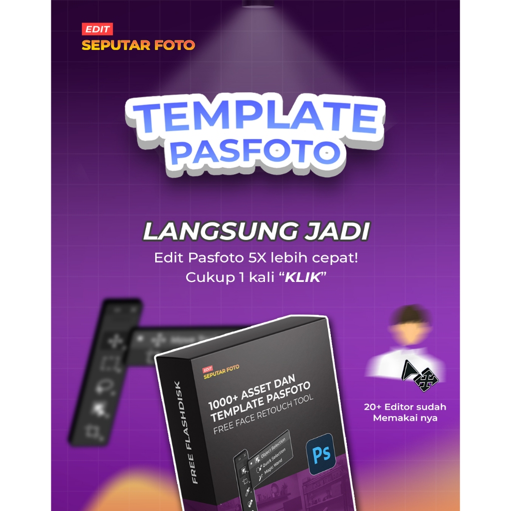 Jual Template Edit Pas Foto, Face Retouch Tool, 1000+ Asset Editing – Kirim via Email (Produk ...