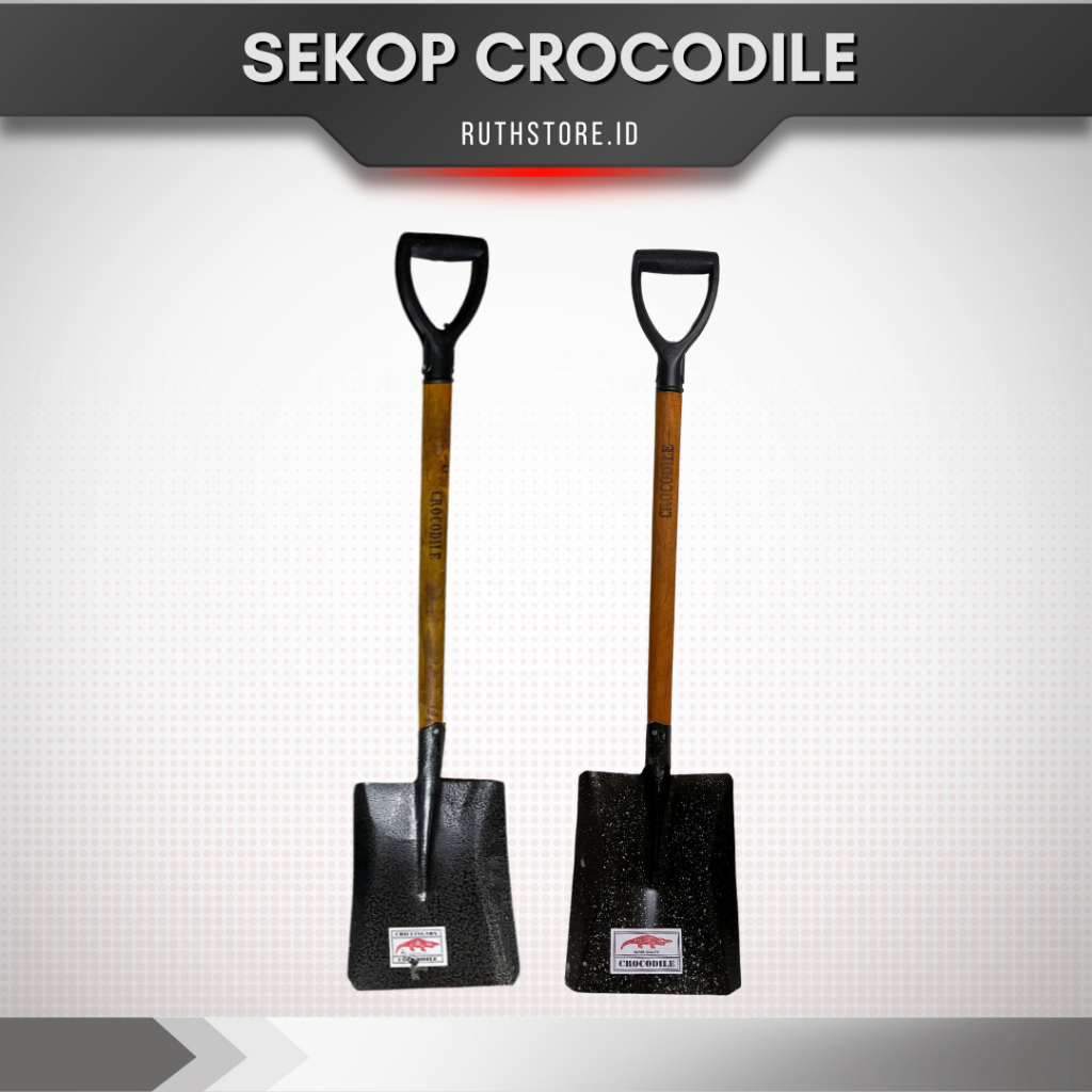 Jual Crocodile Chillington Sekop Pasir Persegi Empat/Petak Gagang Kayu ...