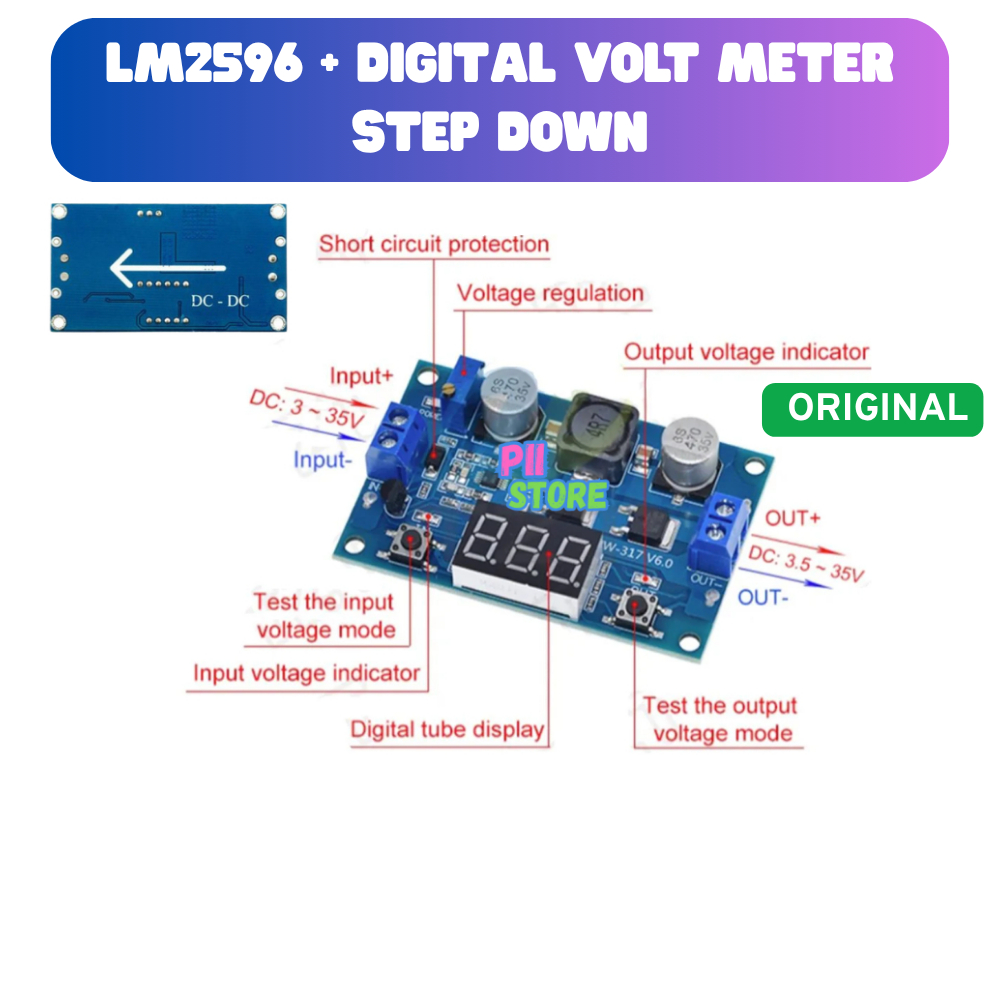 Jual LM2596S Buck Converter DC to DC Step Down Power SUPPLY Module Voltage Regulator Stabilizer ...