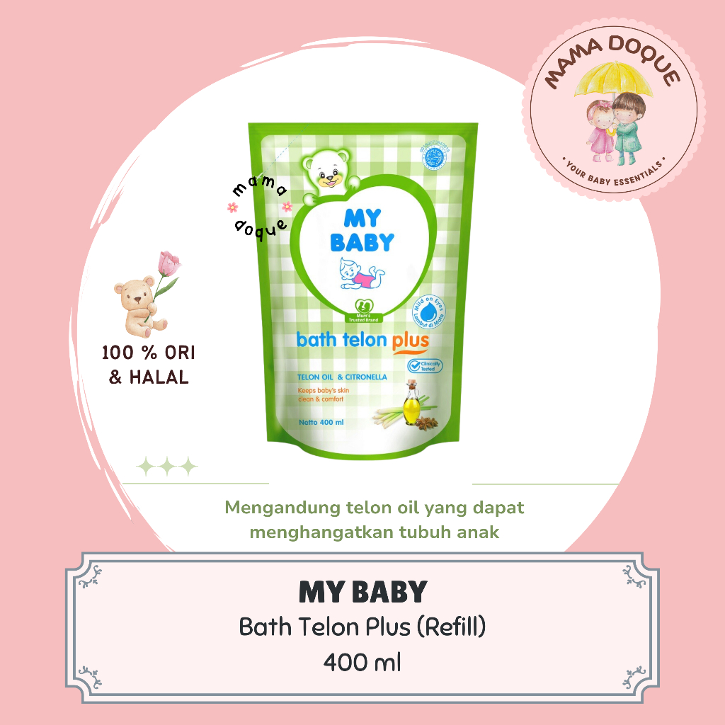 Jual My Baby Bath Telon Plus Telon Oil & Citronella Pouch 400ml ...
