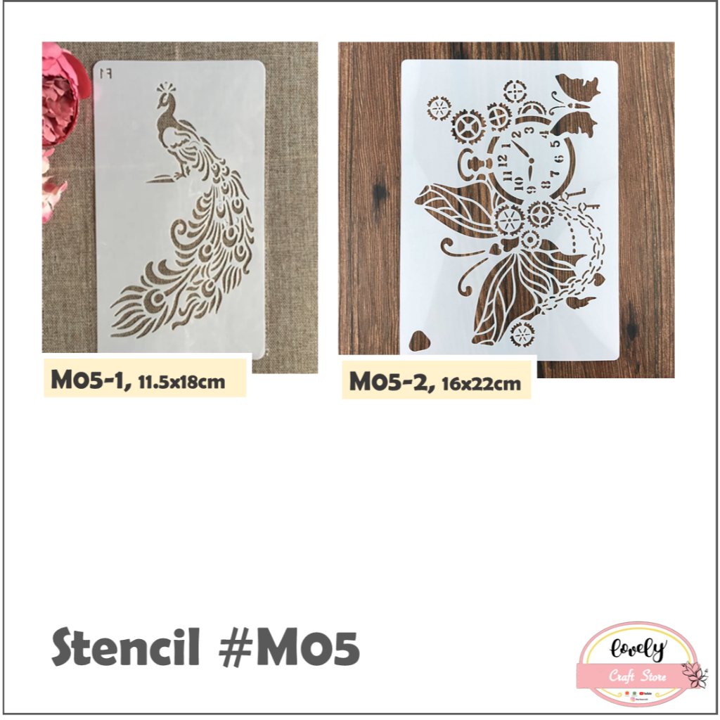 Jual LovelyCraftStore | M05 - 1pc Plastic Stencil Plastik Stensil ...