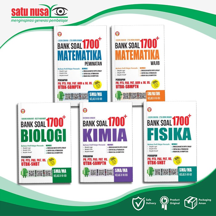 Jual Buku 1700 Plus Bank Soal Matematika Wajib, Matematika Peminatan, Fisika, Kimia, dan Biologi ...