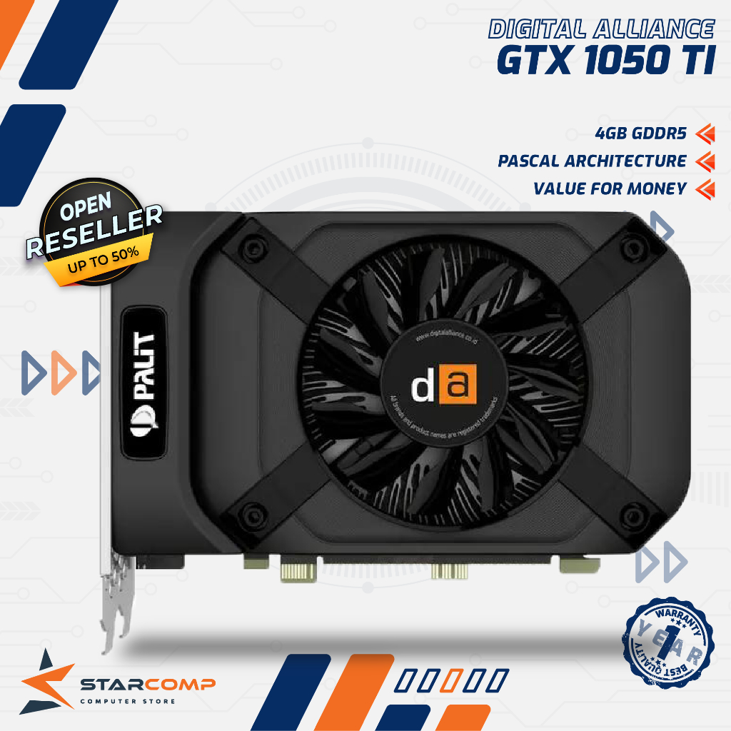 Jual Digital Alliance GeForce GTX 1050 Ti 4GB GDDR5 128Bit VGA 1050TI | Shopee Indonesia