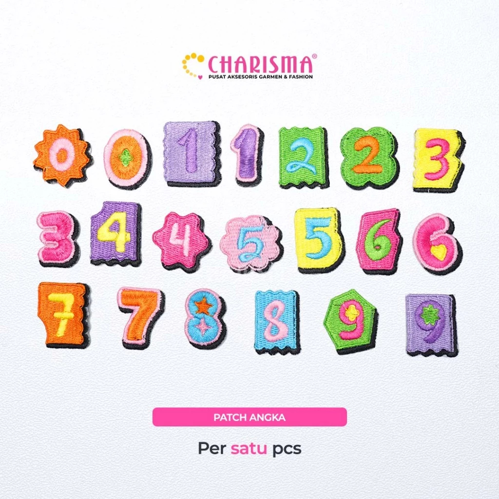 Jual Charisma Aplikasi Patch Angka Variasi 3 (1pcs)- Aksesoris Baju ...