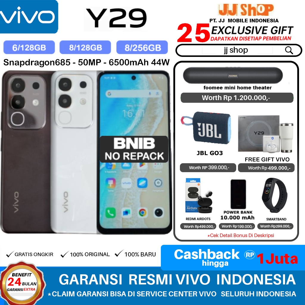 Jual VIVO Y29 8/256 8/128 6/128 GB RAM 8GB GB ROM 256GB 128GB GARANSI RESMI | Shopee Indonesia
