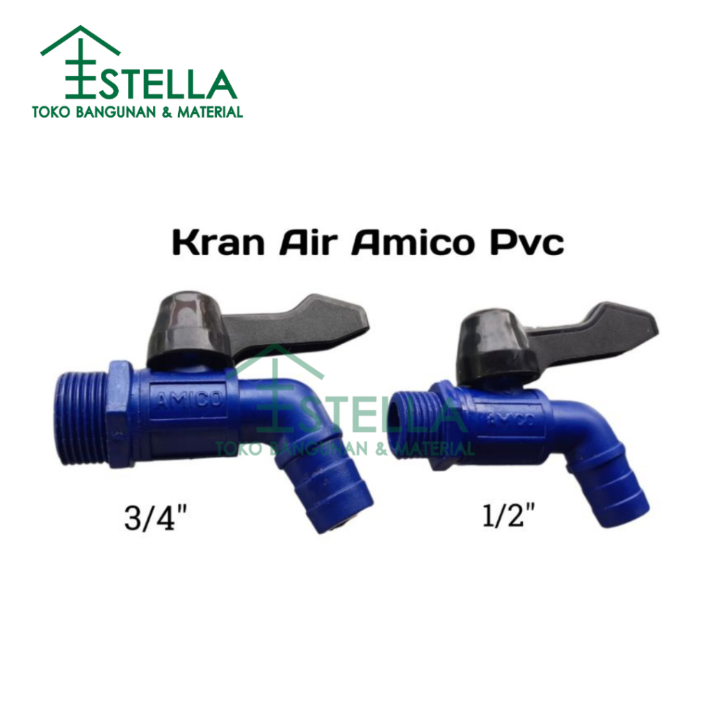 Jual Amiko Kran 3/4- 1/2 Kran Keran Air Pvc BOLA Kuningan Atau Abs Uk ...