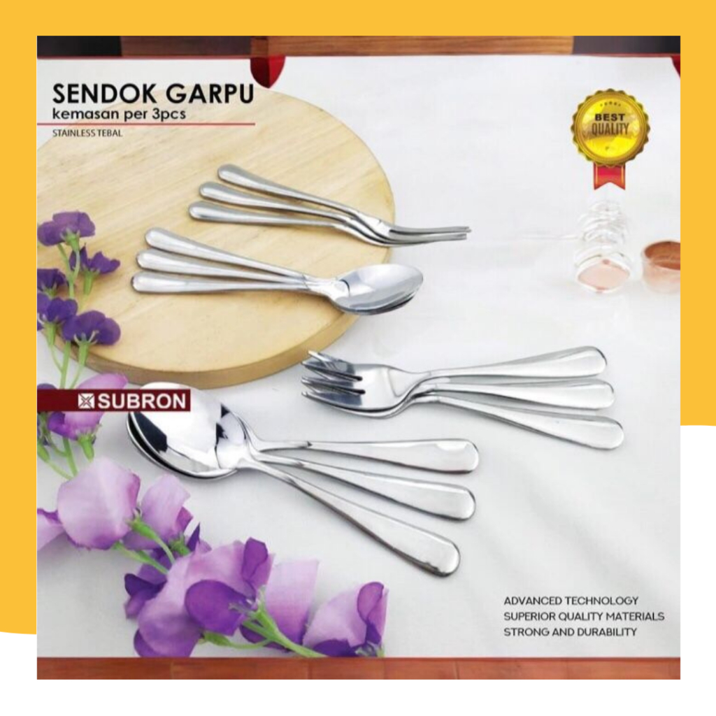Jual Sendok Garpu Makan Stainless SUBRON 189 isi 6pcs Sendok Tebal ...