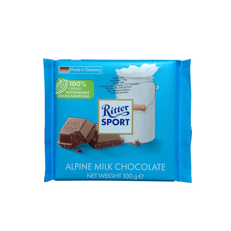 Jual RITTER SPORT CHOCO MILK ALPINE 100 GR | Shopee Indonesia