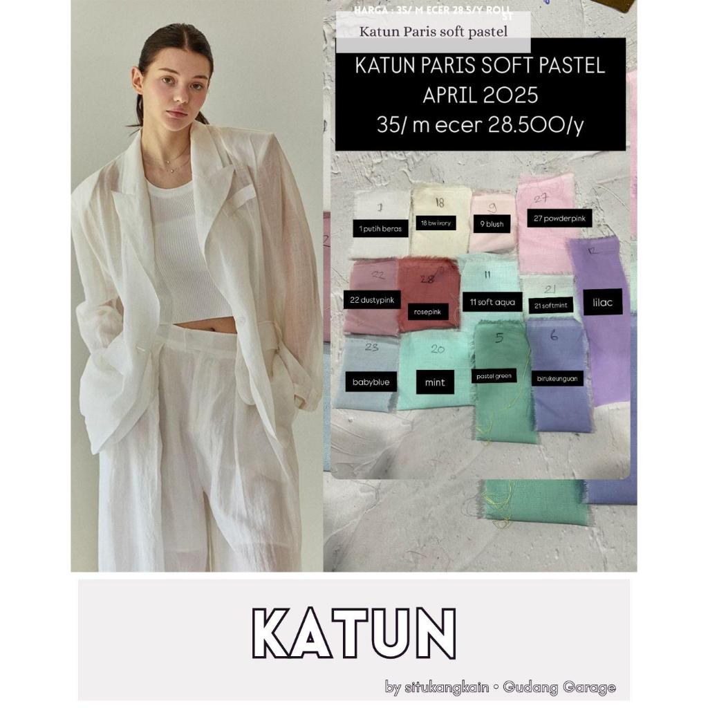 Jual Katun Paris Soft Pastel APRIL 2025 | Cotton Paris banyak warna ...
