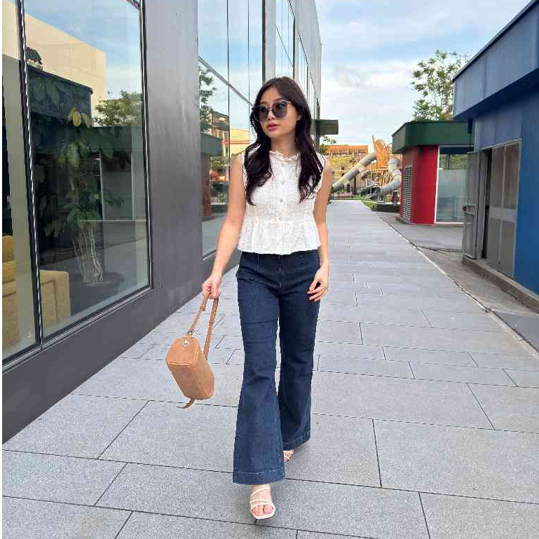 Jual (Eunji’s Vault) Sera Peplum Linen Top – Atasan Wanita Ruffle Korean Style | Blouse Tanpa ...