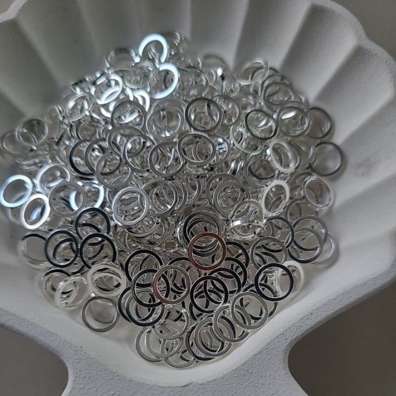 Jual ring solid gepeng silver dan gold ukuran 8mm | Shopee Indonesia