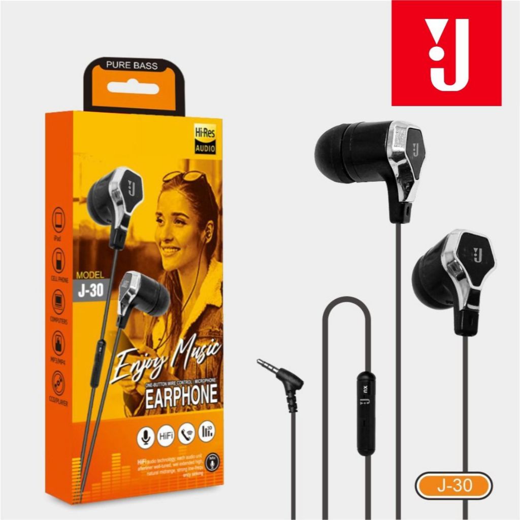 Jual J30 / J-30 Handset / Headset H/F / HiFi Handsfree Earphone Series ...