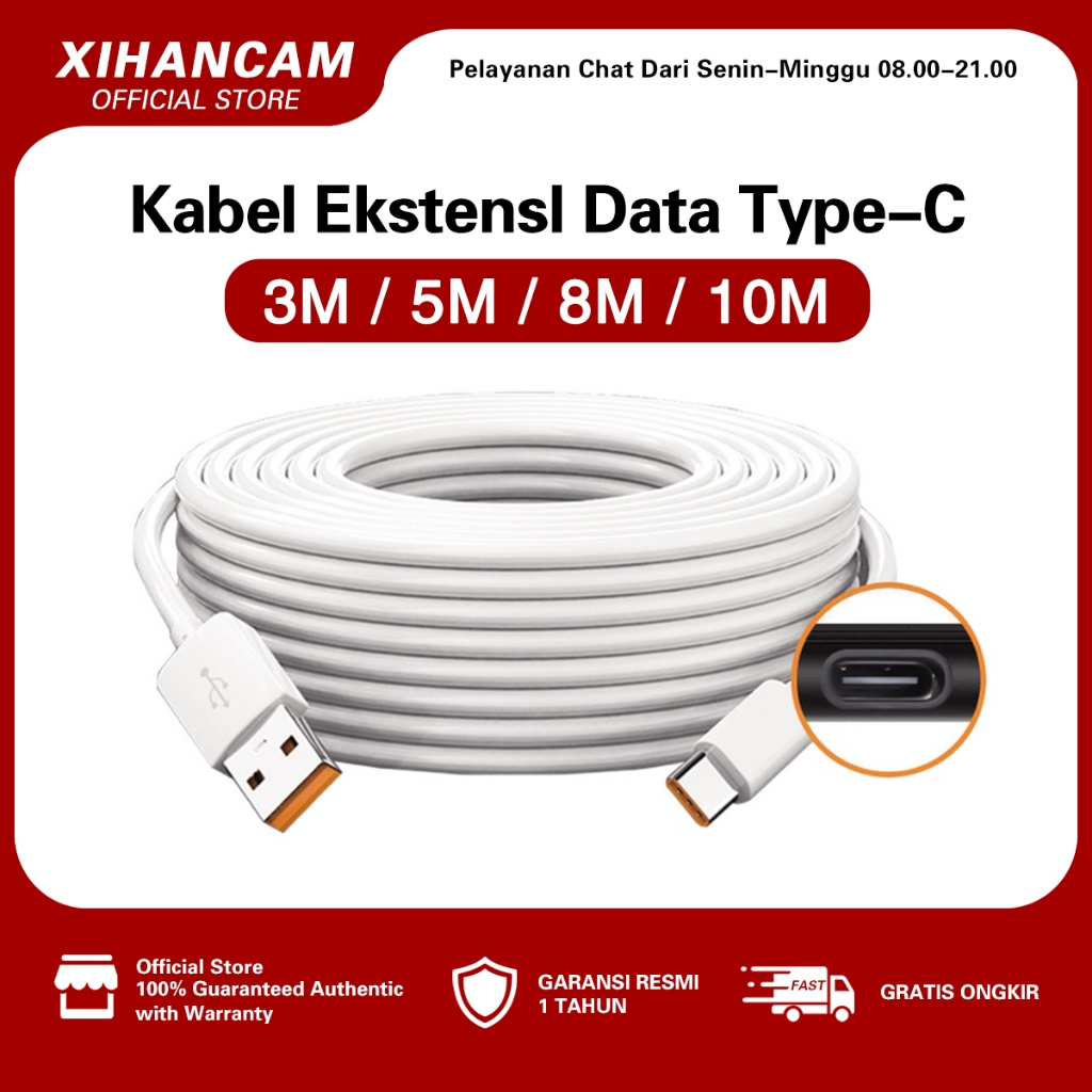 Jual XIHANCAM Kabel Type C 5 Meter Kabel Data Type C Panjang 3 Meter ...