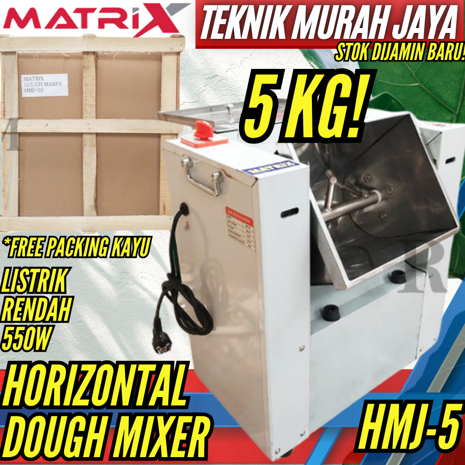 Jual MATRIX Mesin Pembuat Adonan Tepung 5 Kg 5 Liter HMJ5S Dough Mixer ...